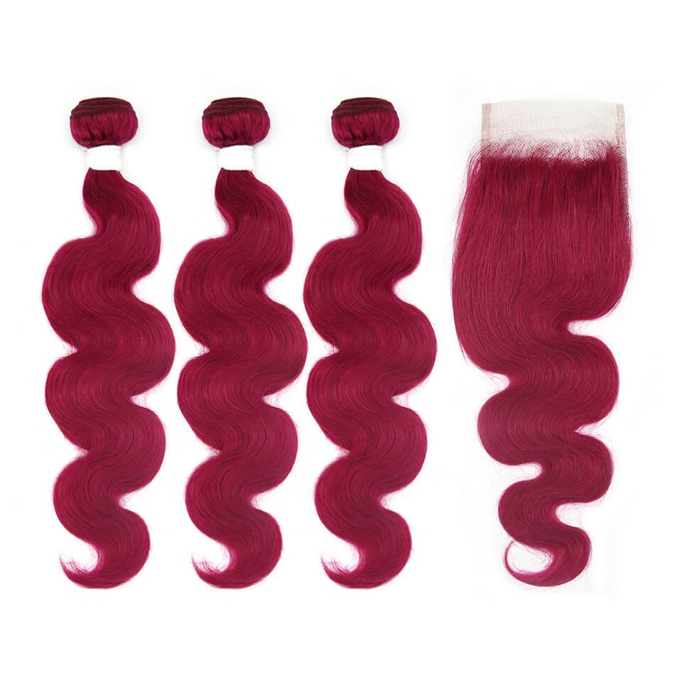 Burgundy Human Hair Weave